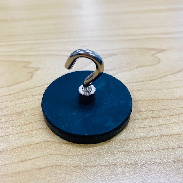 Rubber Coated Female Thread Pot Magnet 43mm x 5mm M4 | Frenergy Magnets